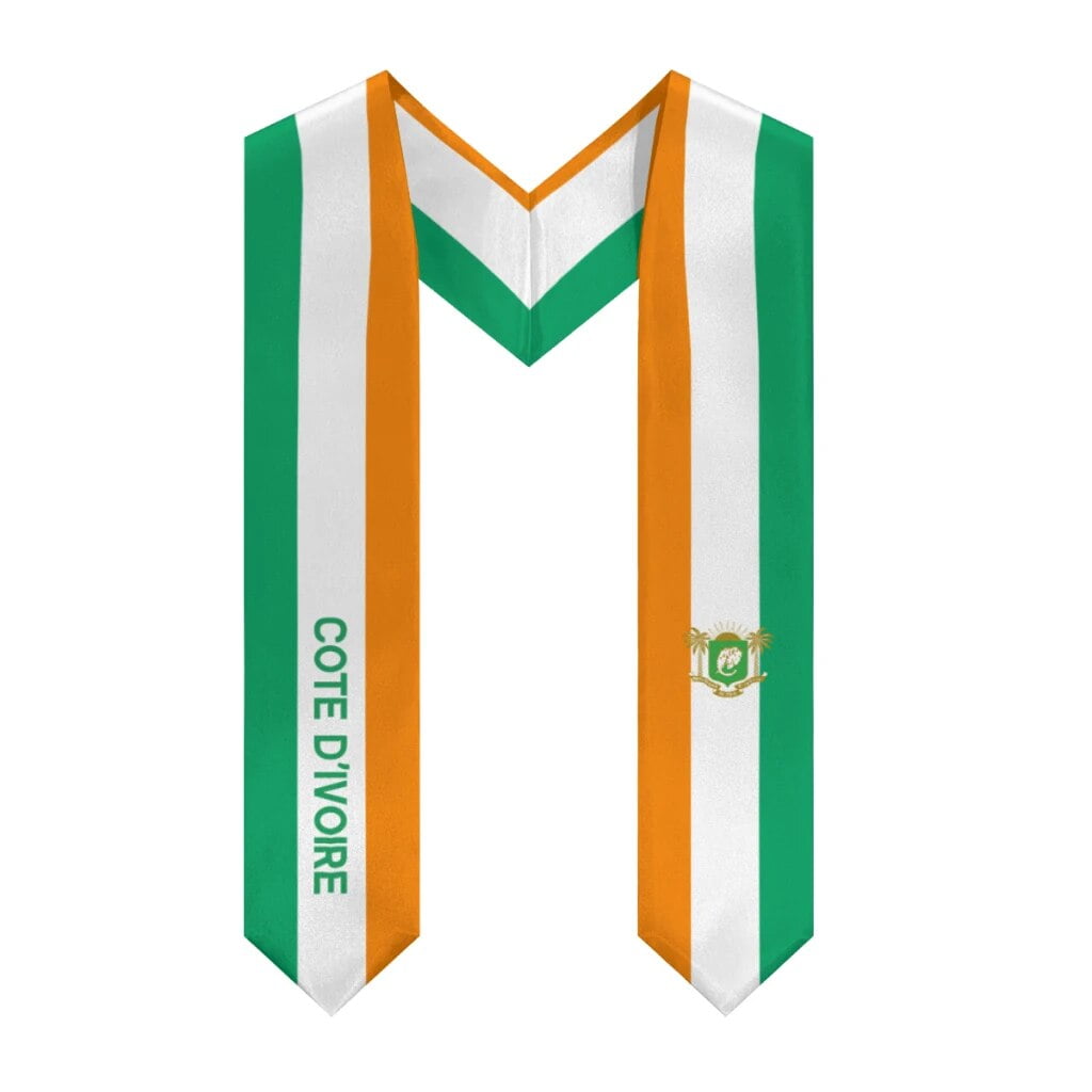 More design Graduation shawl Cote d'Ivoire Flag & United States Flag ...