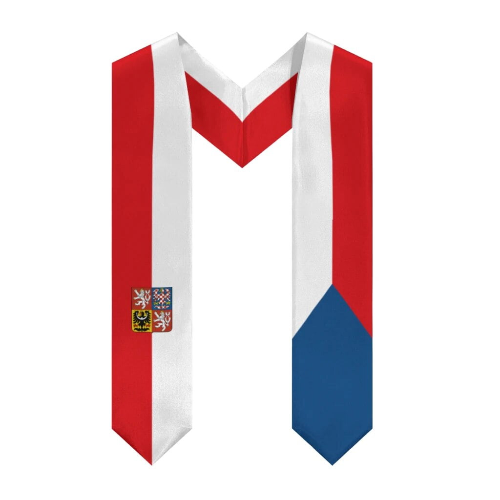 More design Graduation shawl Czech Republic & United States Flag Stole ...