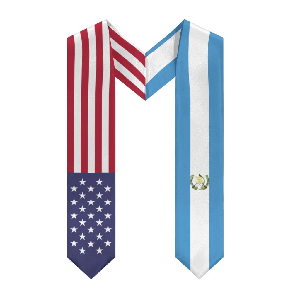 More design Graduation shawl Guatemala & United States Flag Stole Sash ...