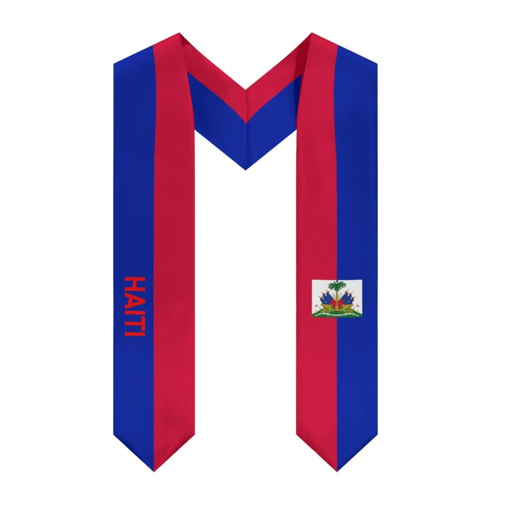 More design Graduation shawl Haiti Flag & United States Flag Stole Sash ...