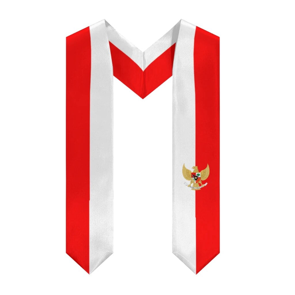 More design Graduation shawl Indonesia & United States Flag Stole Sash ...