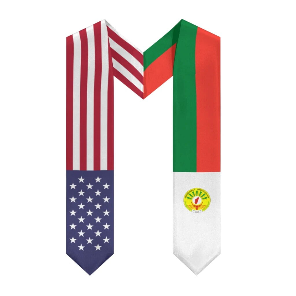 More design Graduation shawl Madagascar Flag & United States Flag Stole ...