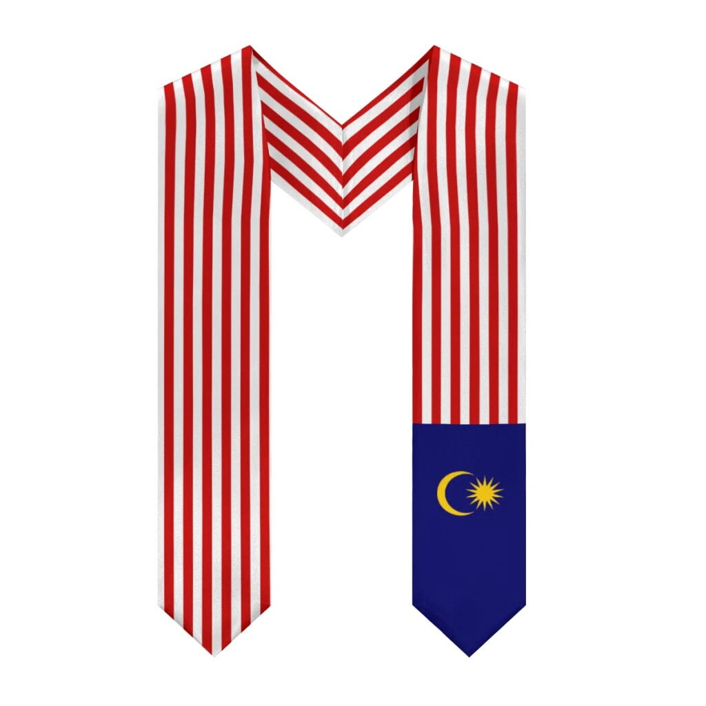 More design Graduation shawl Malaysia Flag & United States Flag Stole ...
