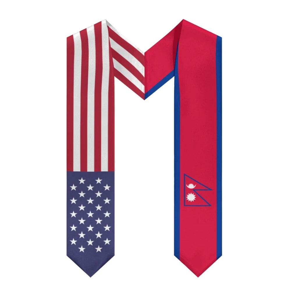 More design Graduation shawl Nepal & United States Flag Stole Sash ...