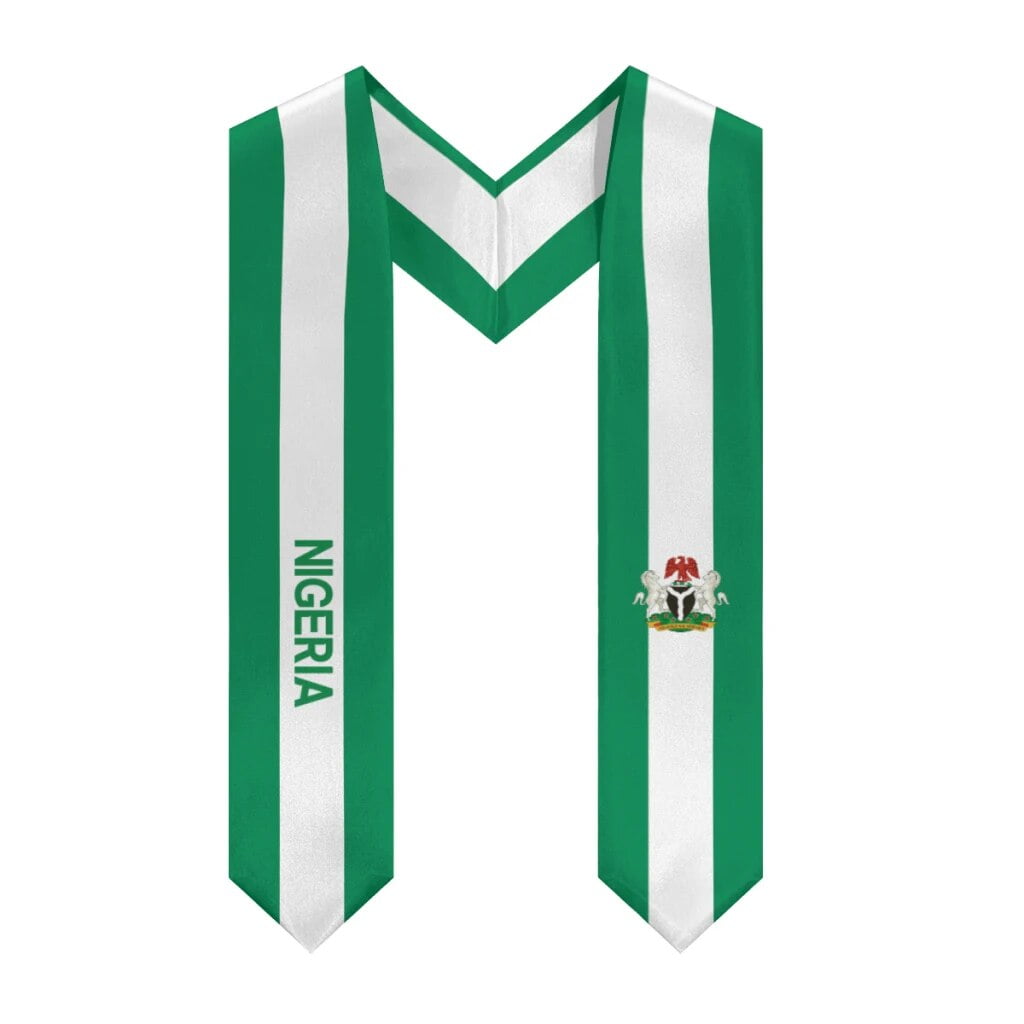 More design Graduation shawl Nigeria Emblem & United States Flag Stole ...