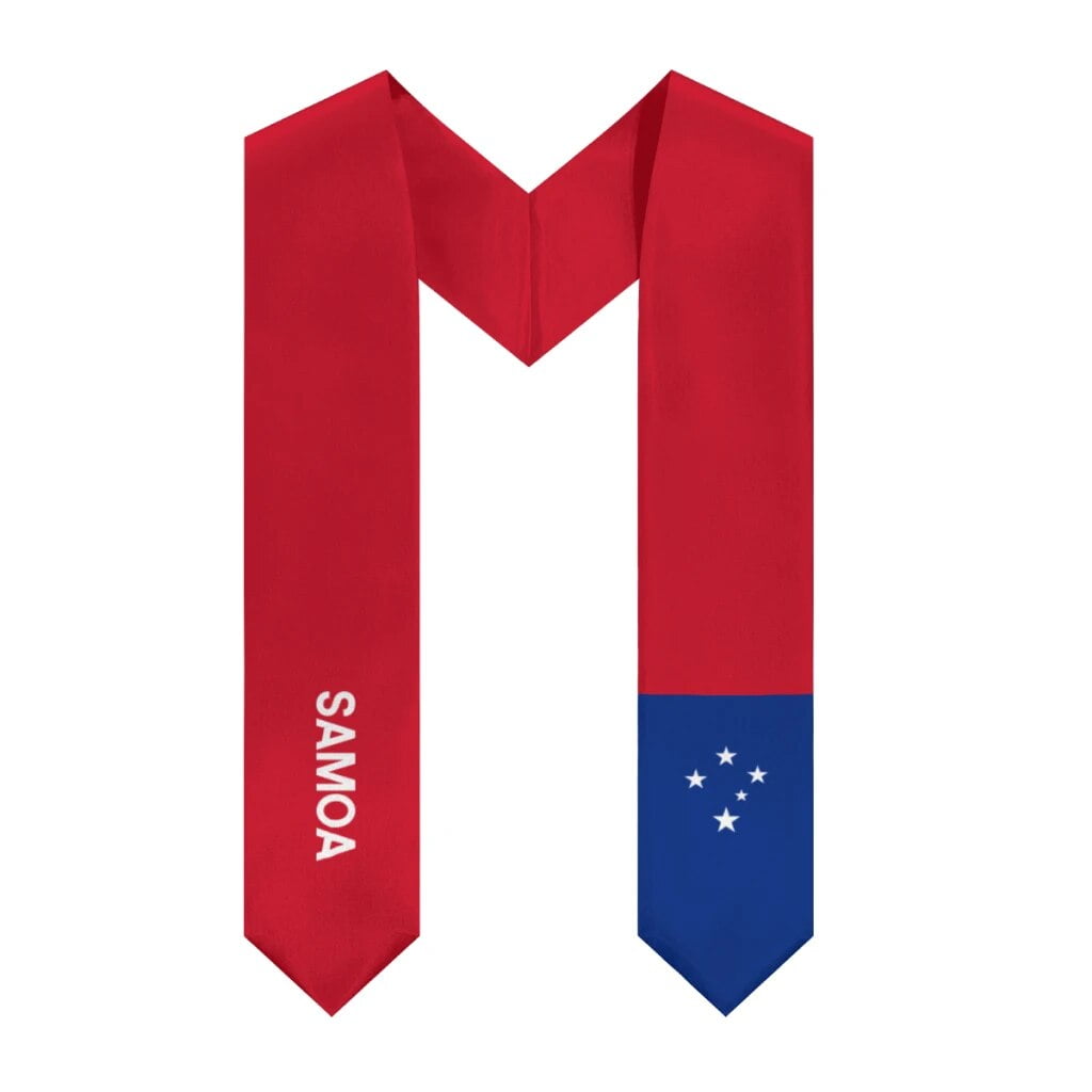 More design Graduation shawl Samoa Flag & United States Flag Stole Sash ...