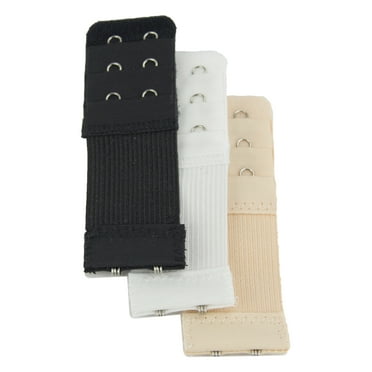 More of Me to Love 4-Hook Stretch Elastic Bra Extender, Black, 3-Pack ...