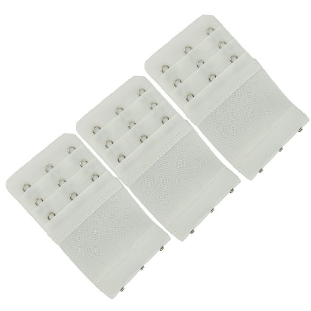 More of Me to Love 3-Hook Stretch Elastic Bra Band Extensions, White (3 ...