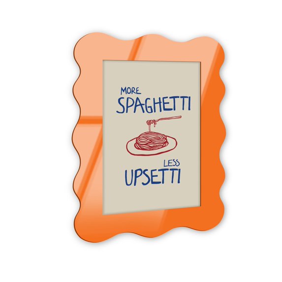 More spaghetti Typography Wall Art – Orange Curvy Acrylic Wall Frame ...