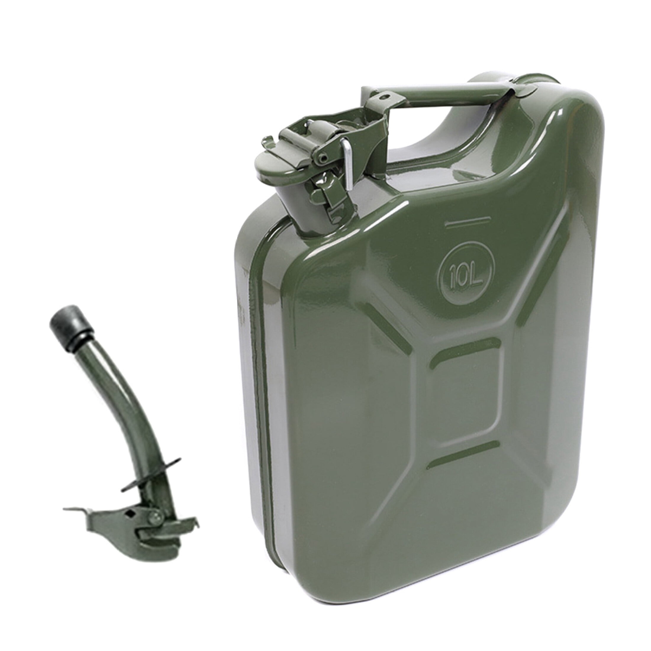 MoreChioce 10L Green Metal Jerry Can Store Container with Fixed Spout ...
