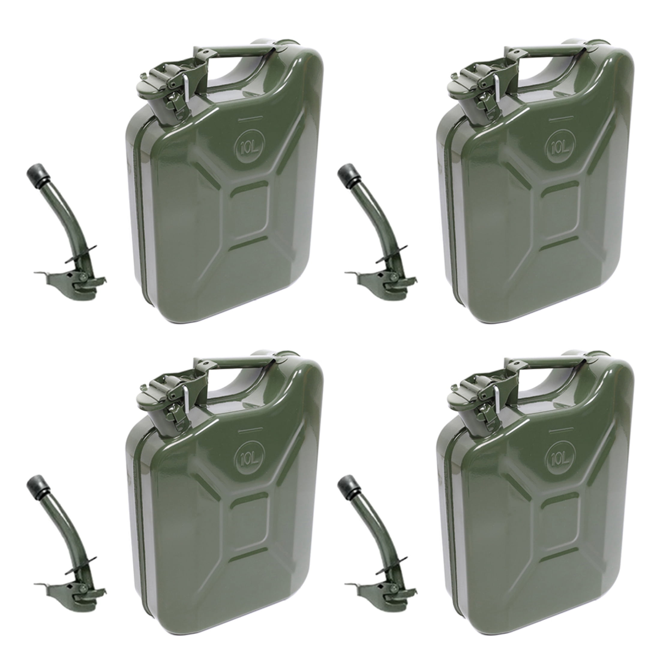 MoreChioce 10L Green Metal Jerry Can Store Container with Fixed Spout ...