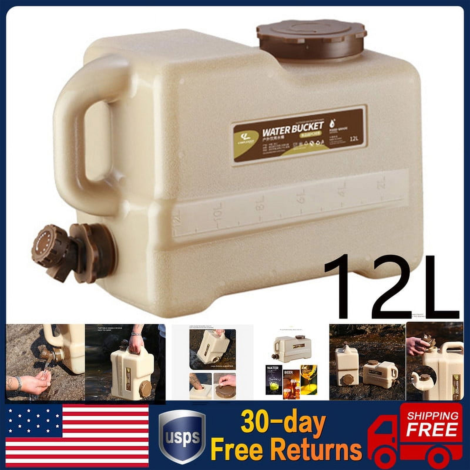 MoreChioce 12L Water Container Storage Carrier with Faucet Portable ...