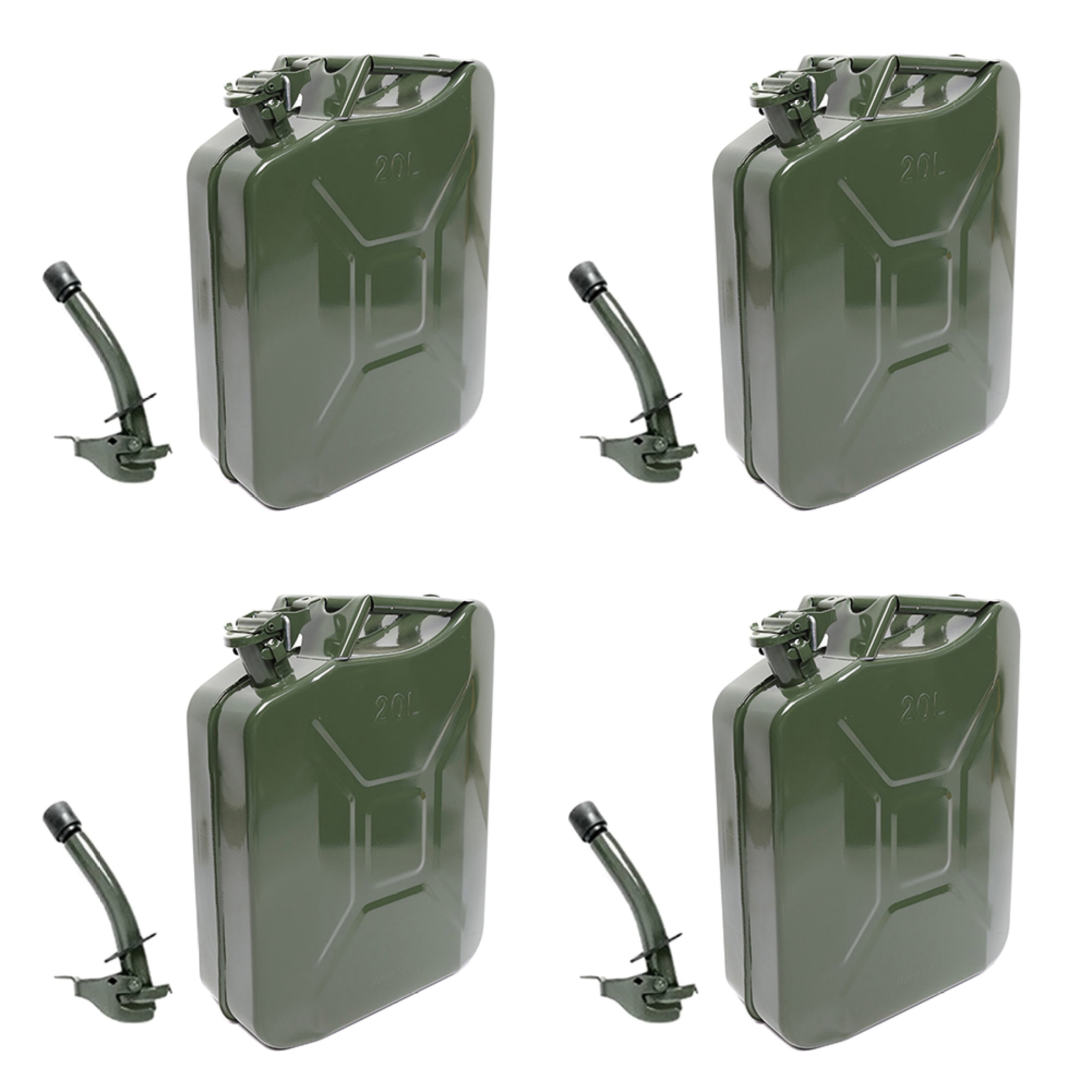 MoreChioce 20L Green Metal Jerry Can Store Container with Fixed Spout ...
