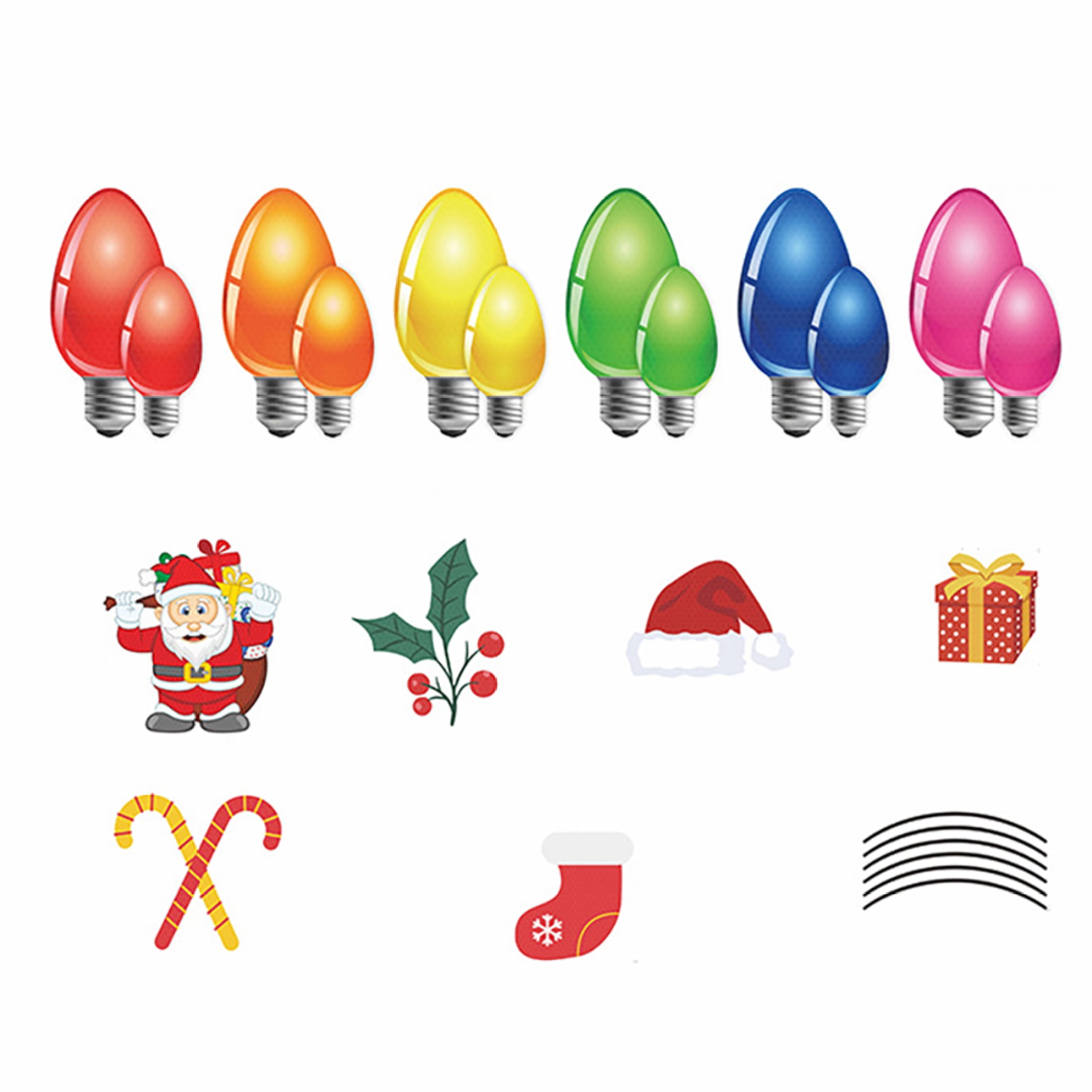 MoreChioce Christmas Reflective Car Magnets Stickers Set Car ...