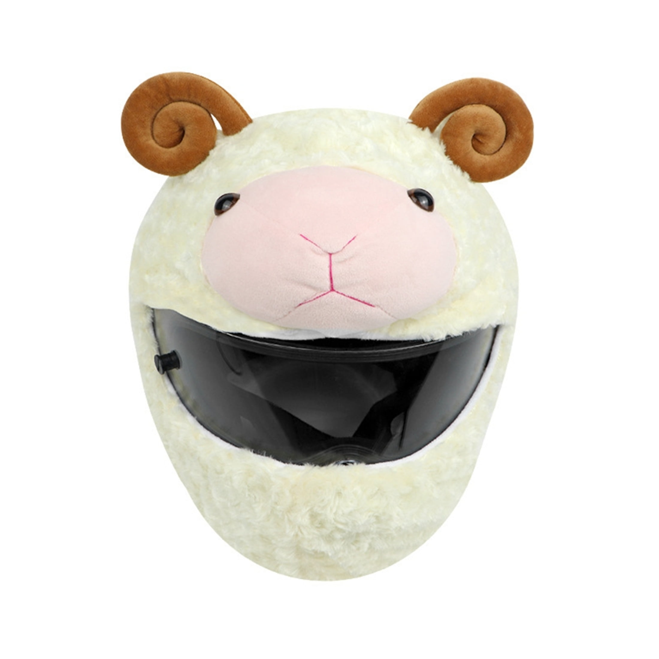 MoreChioce Plush Motorcycle Helmet Cover Cute Cartoon Goat Motorbike ...