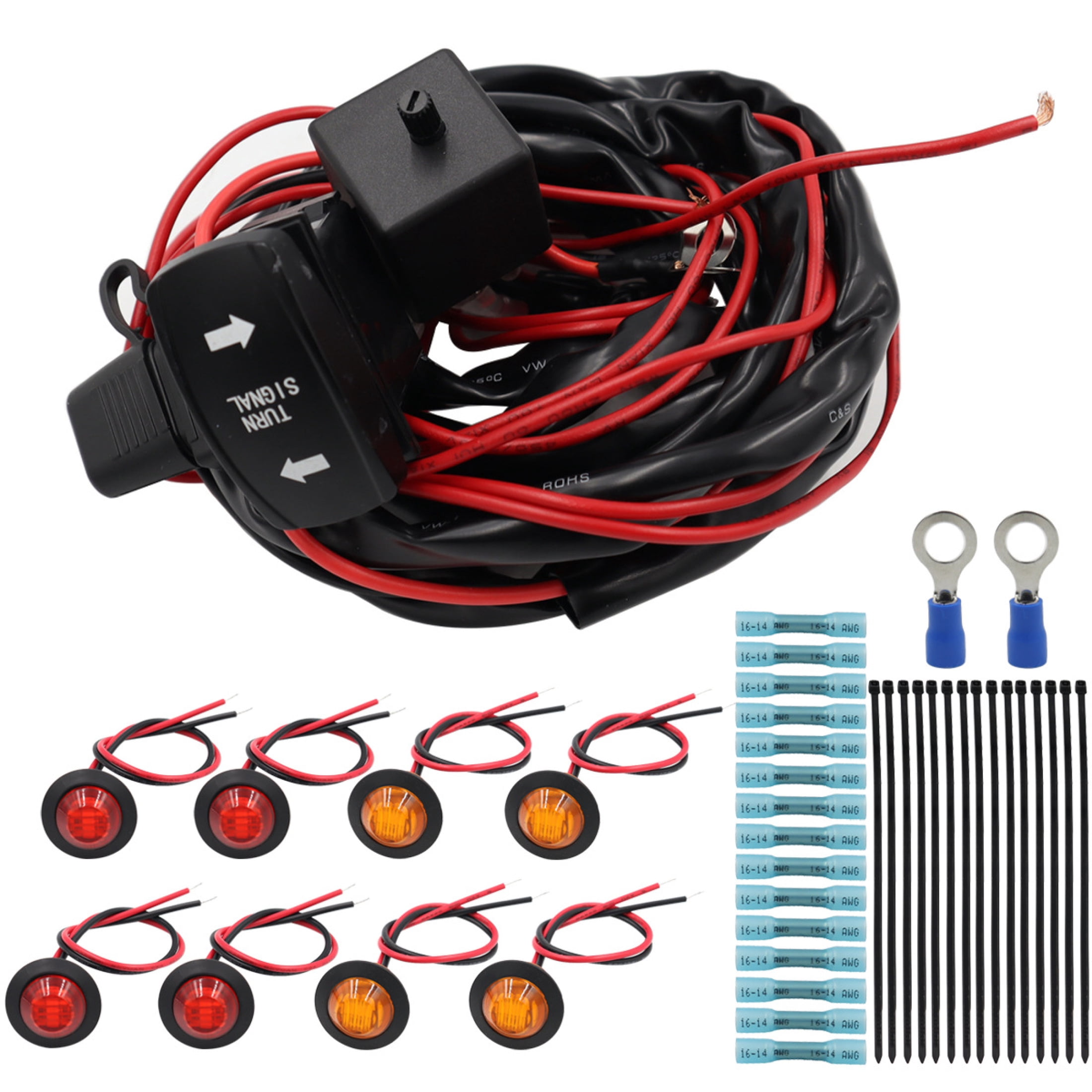 MoreChioce UTV ATV Turn Signal Kit Led Rocker Switch Turn Signal Lights ...