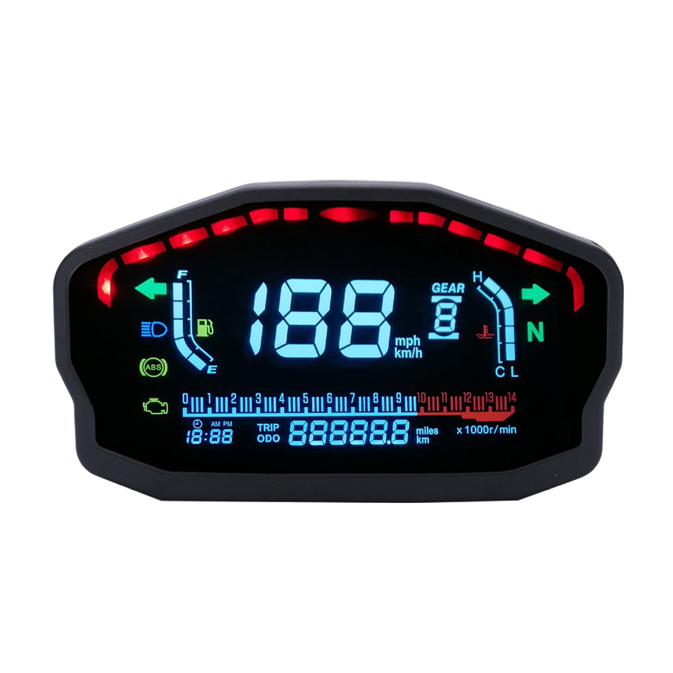 MoreChioce Universal Motorcycle Speedometer Digital Odometer Motorbike ...