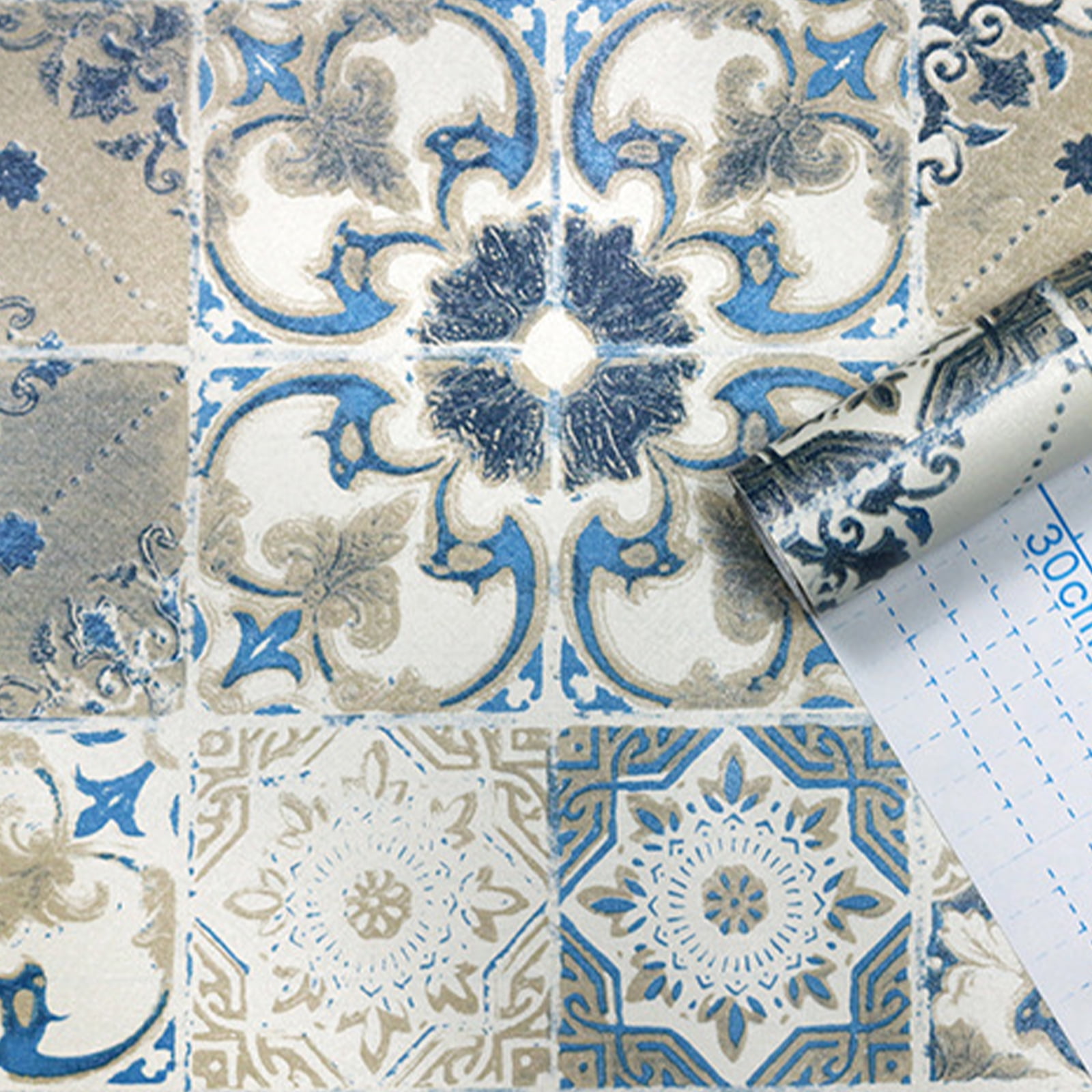 MoreFarther Blue Flower Peel and Stick Wallpaper Self Adhesive Wall ...