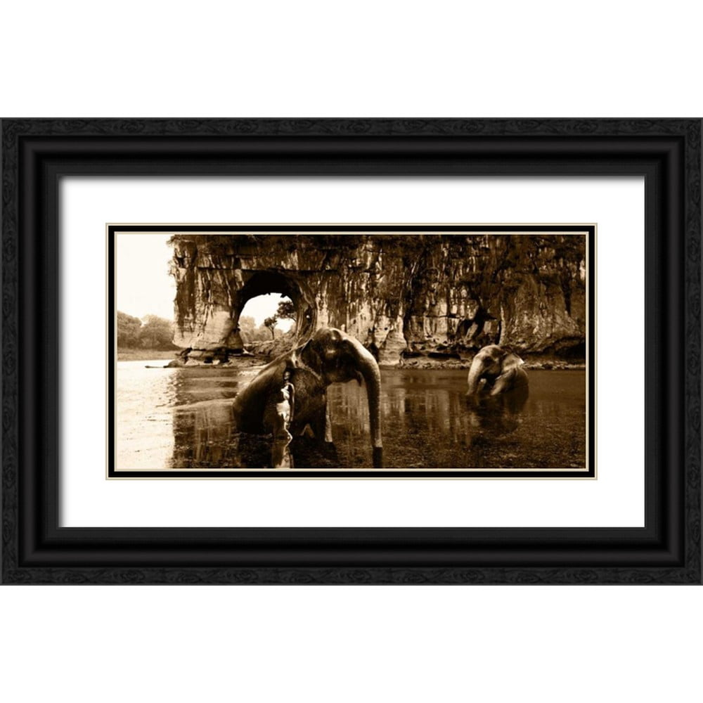 Moreau, Marc 24x14 Black Ornate Wood Framed with Double Matting Museum ...