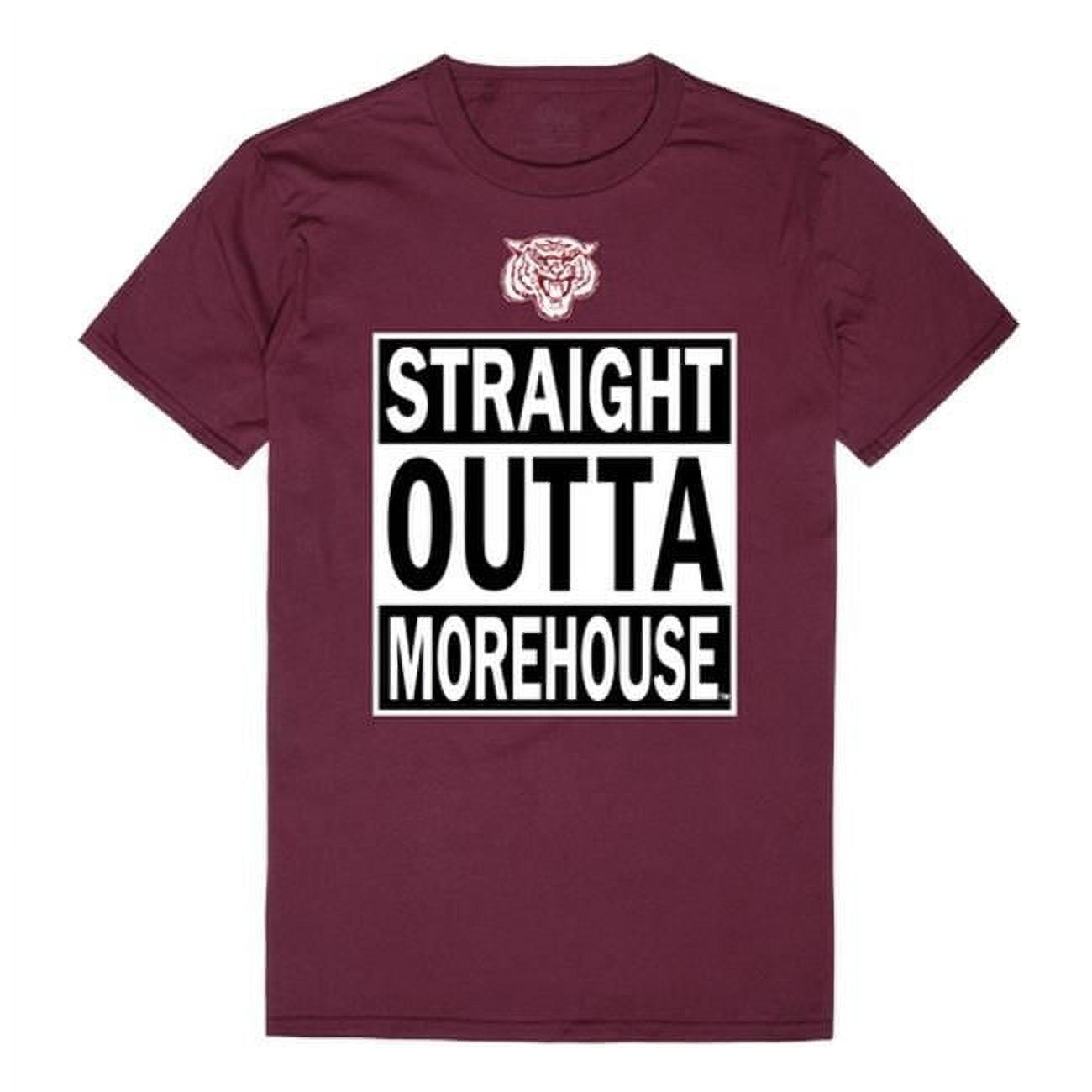 Morehouse College Men Straight Outta T-Shirt, Maroon White - Extra ...