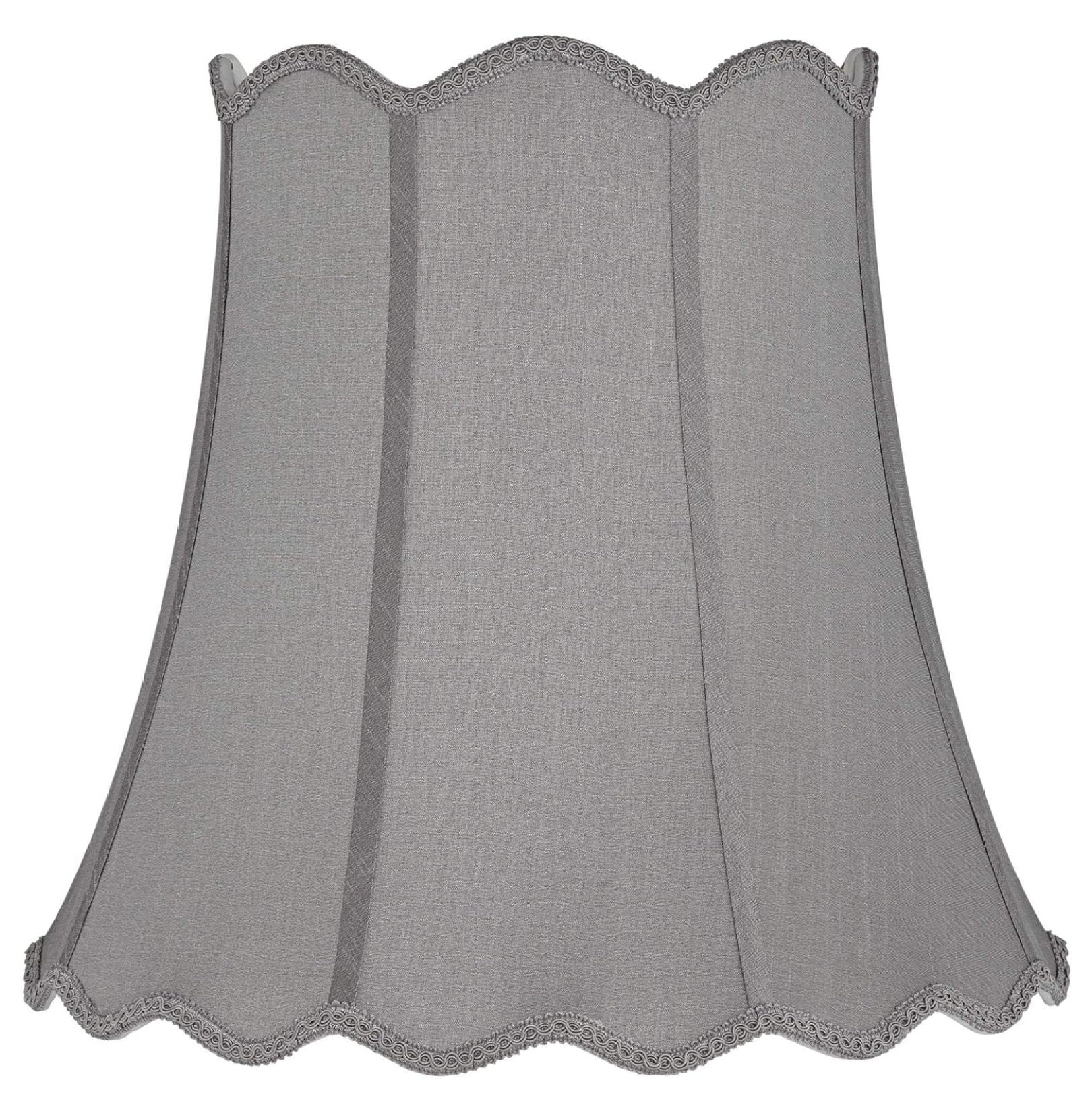 Morell Gray Medium Scallop Lamp Shade 10" Top x 16" Bottom x 15" High x ...