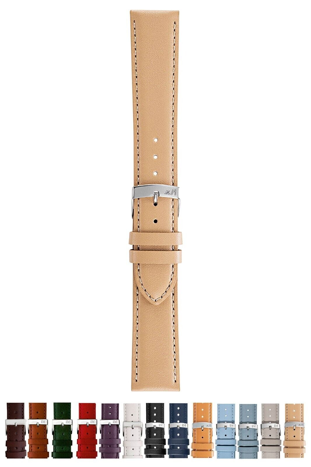 Morellato Grafic Watch Strap - Beige - 20mm - Chrome-plated Stainless ...