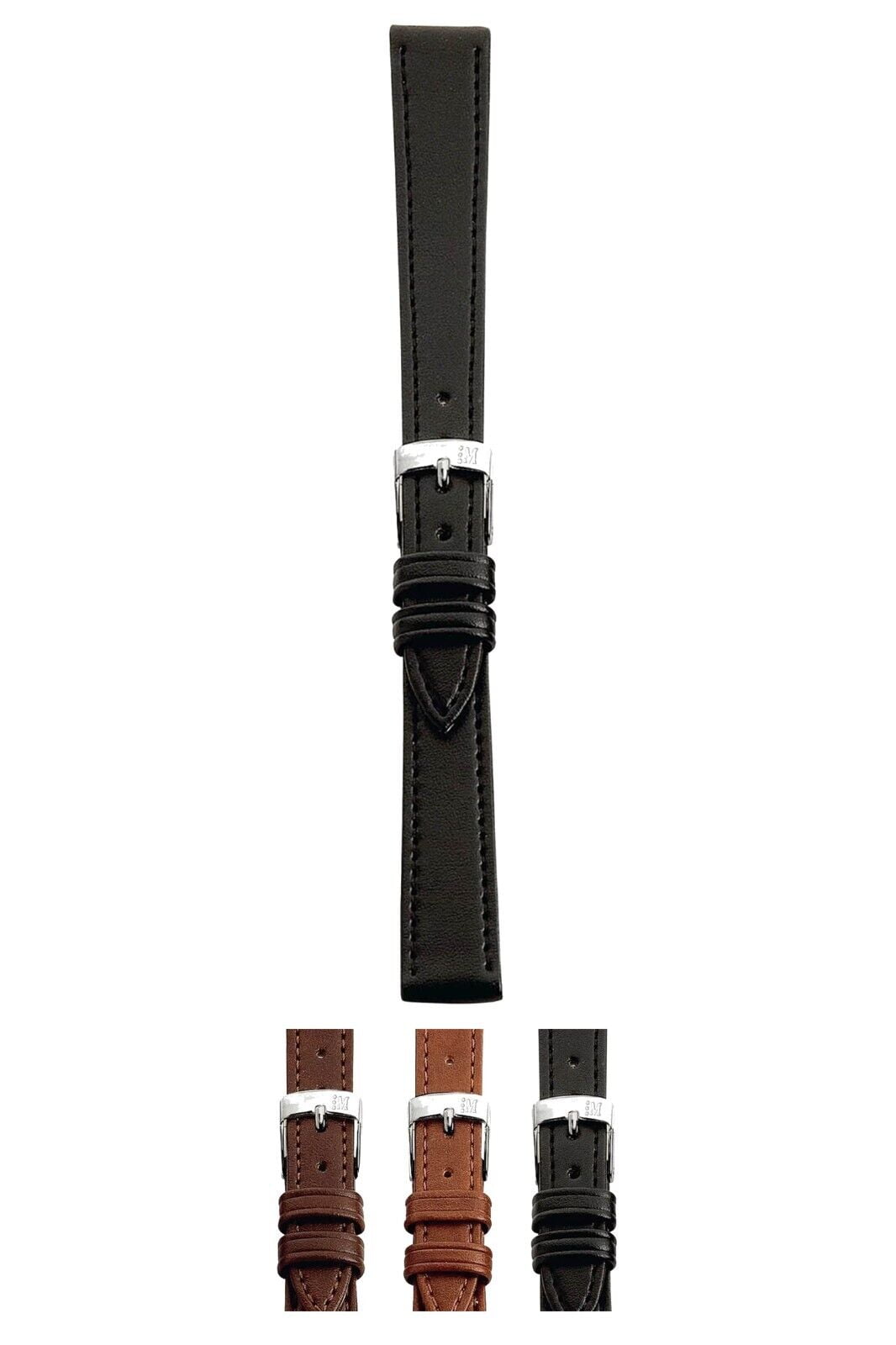 Morellato Point Calfgrain Vegan Leather Watch Strap - Black - 18mm ...
