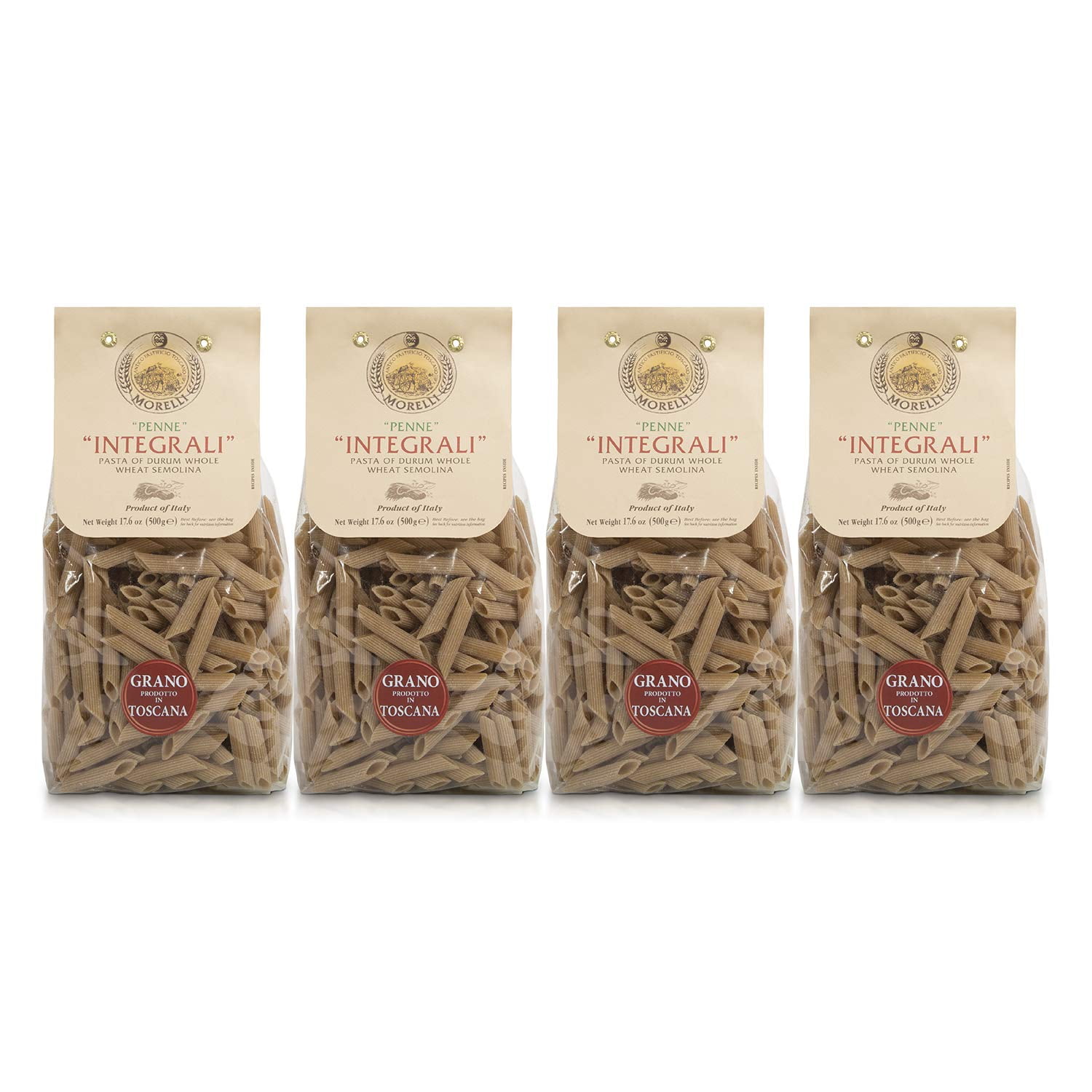Morelli Organic Whole Wheat Penne Pasta Noodles - Handmade Premium ...