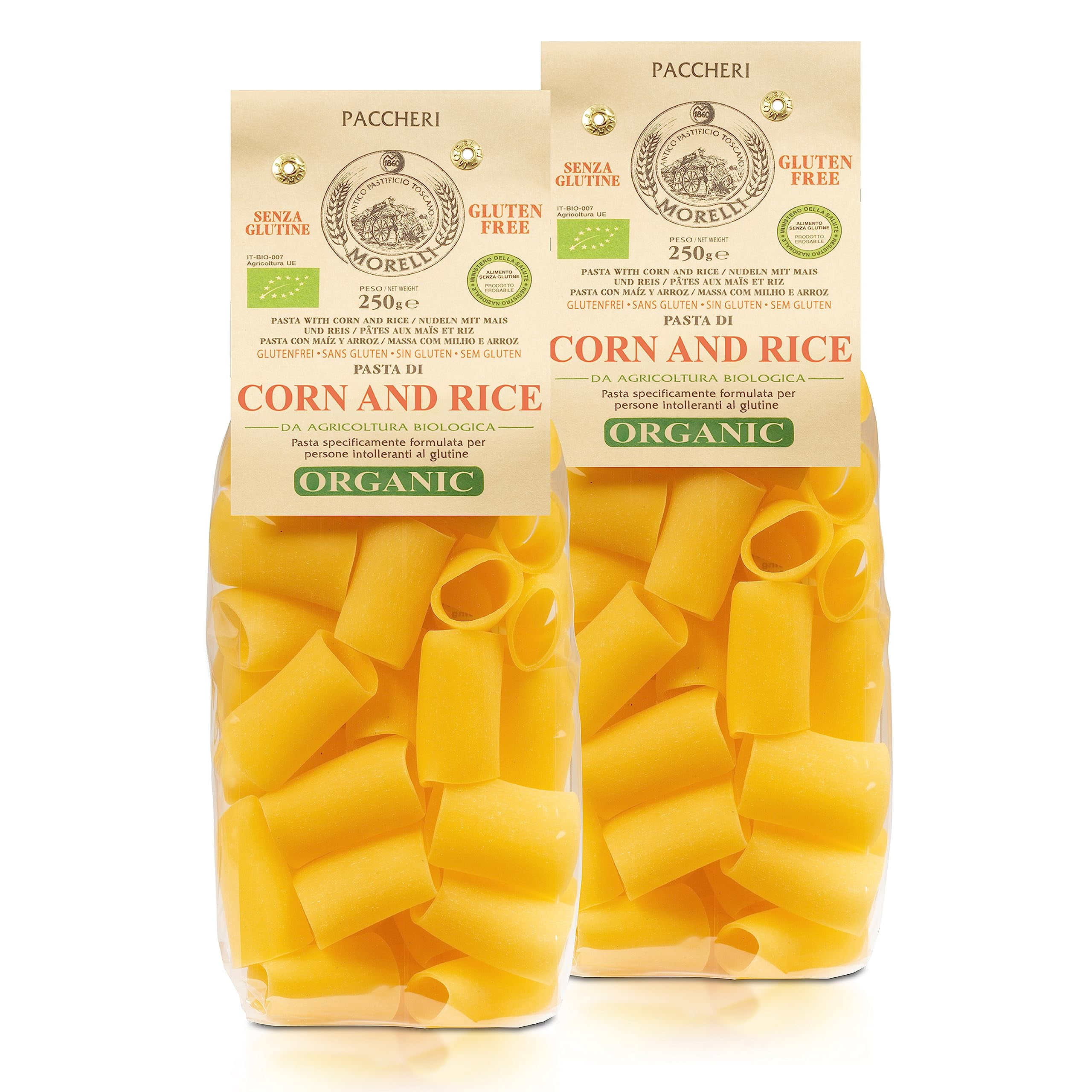 Morelli Organic Gluten-Free Pasta, Paccheri - Italian Gourmet, Organic ...