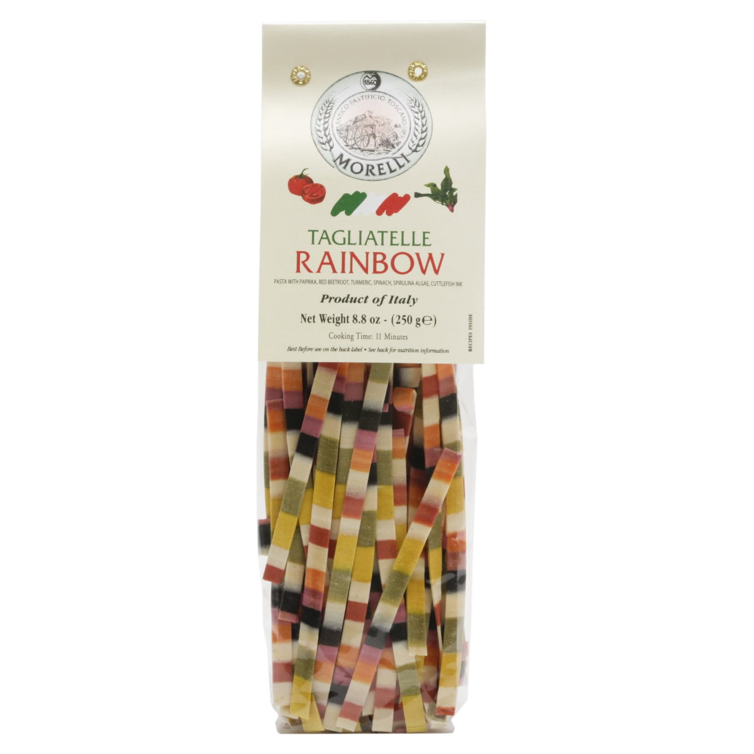 Morelli Rainbow Noodles - Colored Tagliatelle Pasta - Imported Pasta ...