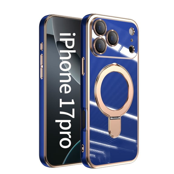 Moreoy Magnetic Invisible Ring Kickstand Case for iPhone 17 Pro with ...
