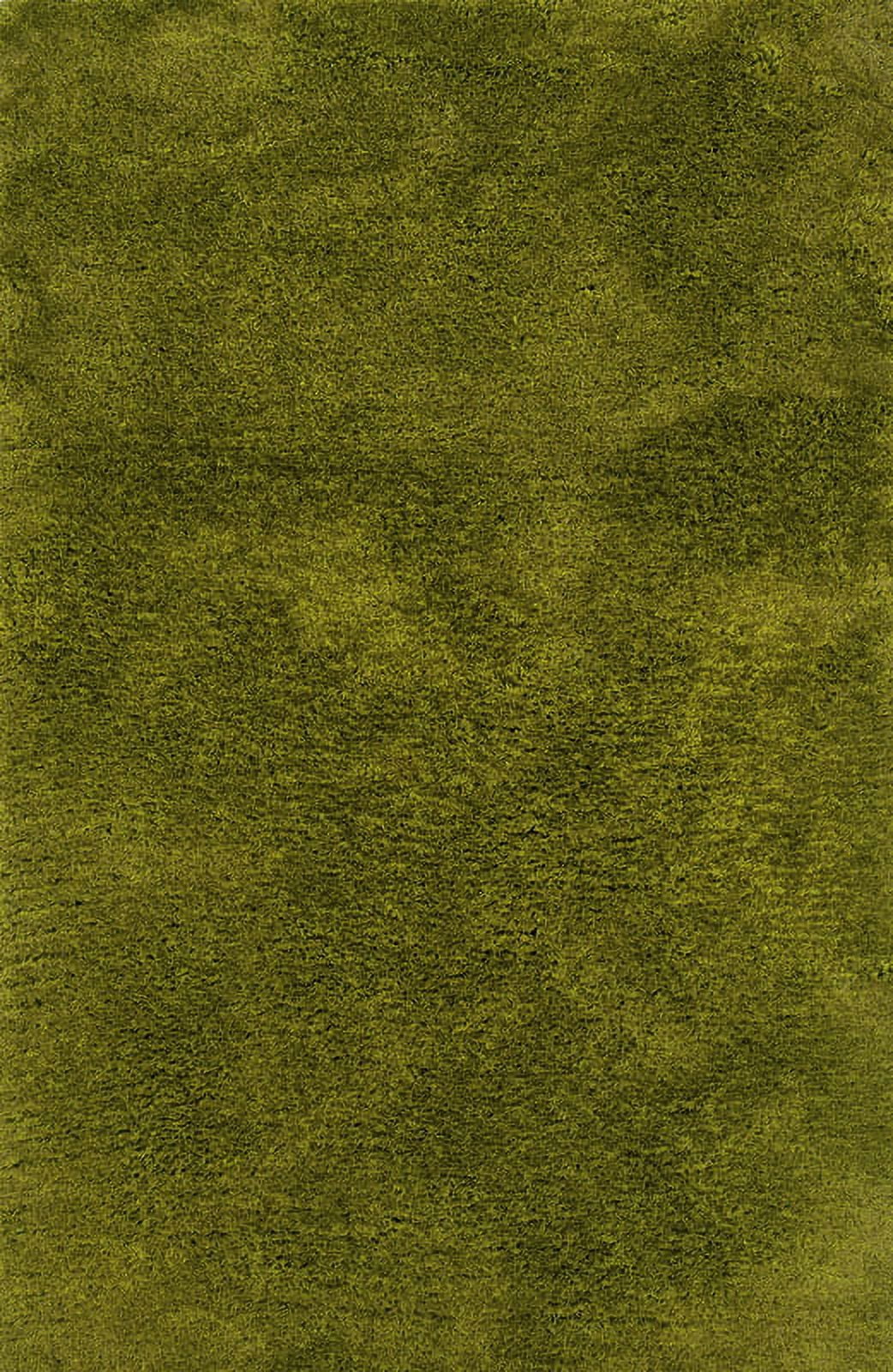 Moretti Bella Shag Area Rug 81101 Green Solid Shag 5' x 7' Rectangle ...