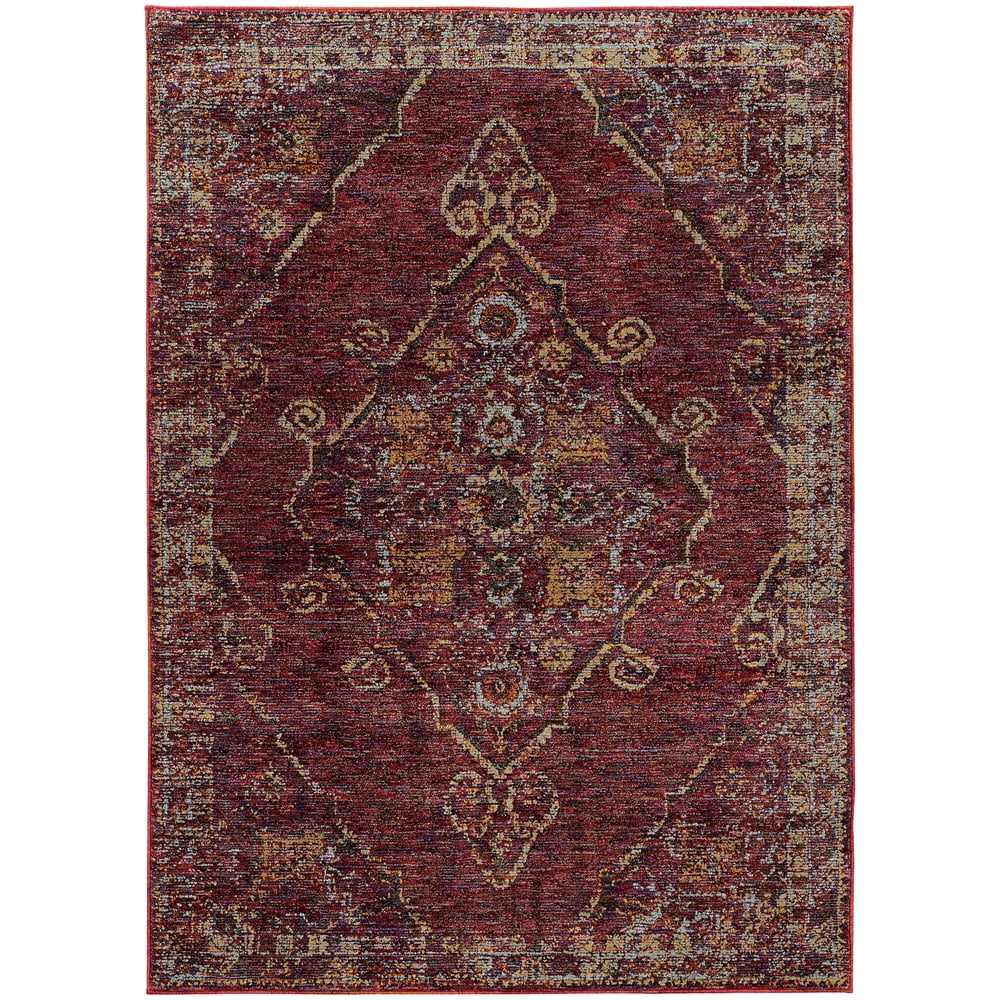 Moretti Glow Area Rug 7135E Casual Red Curls Curves 10' x 13' 2 ...