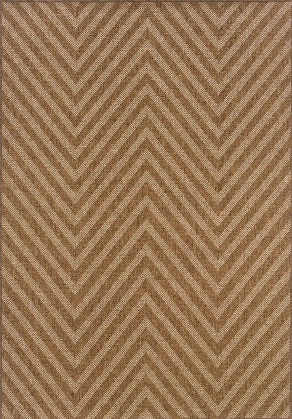 Moretti Grand Mal Indoor/Outdoor Area Rug 1330X Tan Zig Zag Woven 8' 6 ...