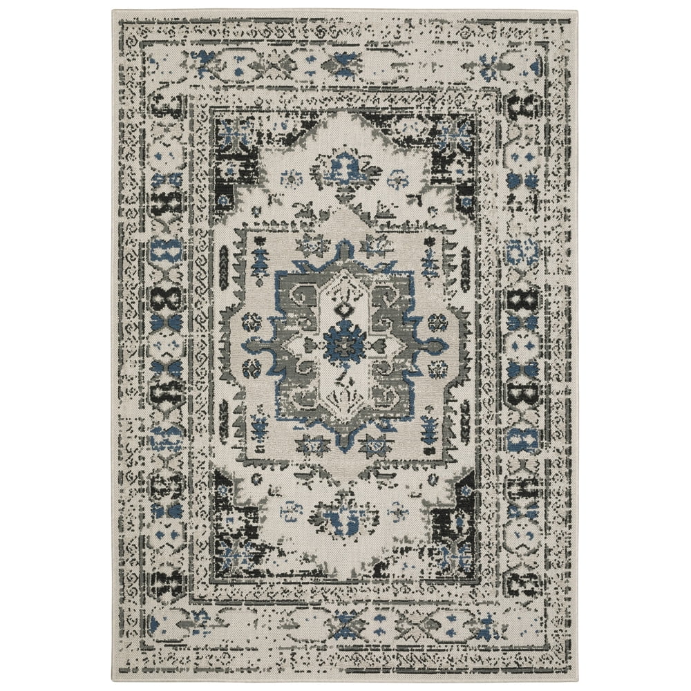 Moretti Kosmo Area Rug 5561H Outdoor Beige Angled Pointed - Walmart.com