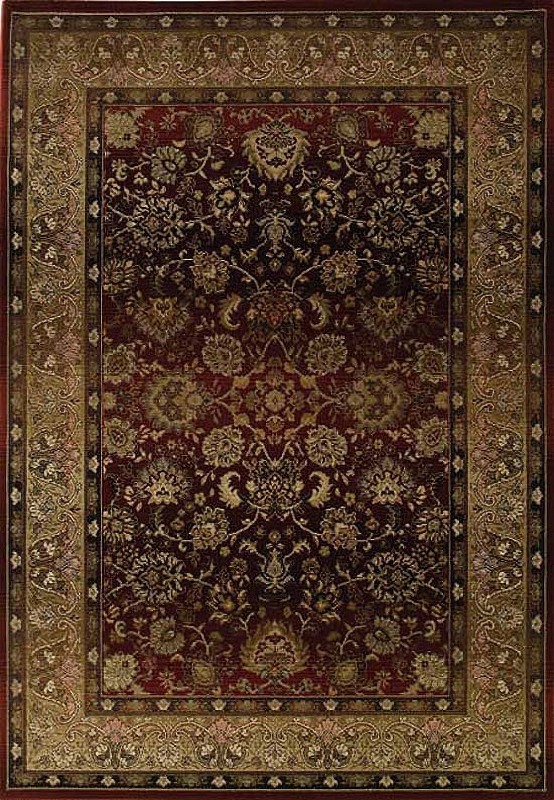 Moretti Mauve Area Rugs - 3434R Bordered Medallion Flowers Leaves Vines ...