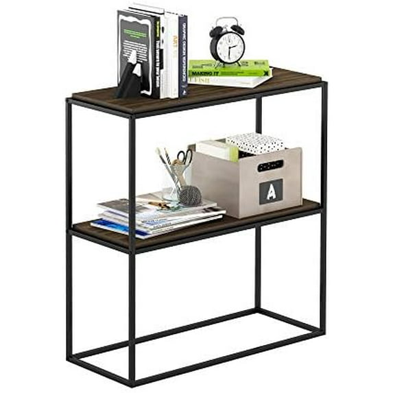 Moretti Modern Wide Stackable Metal Shelf, Columbia Walnut - Walmart.com