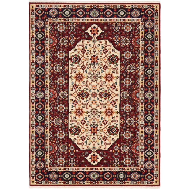 Moretti Overture Area Rug 1802W Traditional Red Rings Diagonals 2' 6" x ...