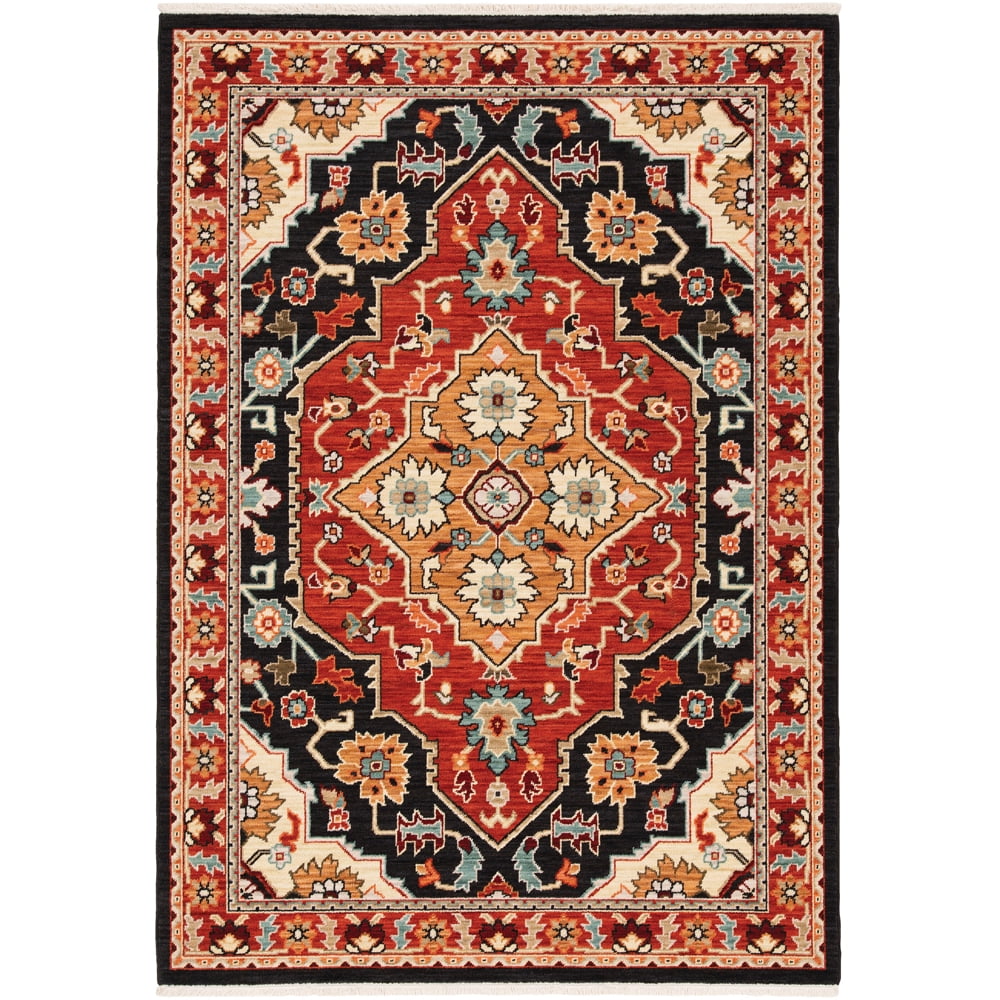 Moretti Overture Area Rug 4929A Traditional Black Bulbs Loops 3' 3" x 5 ...