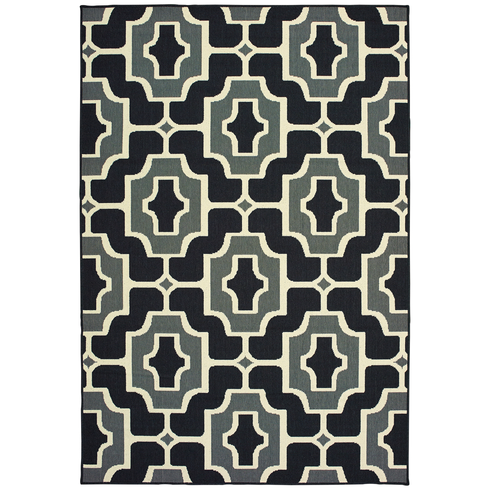 Moretti Parker Area Rug 1491Z Black Curves Angled 2' 5" x 4' 5 ...