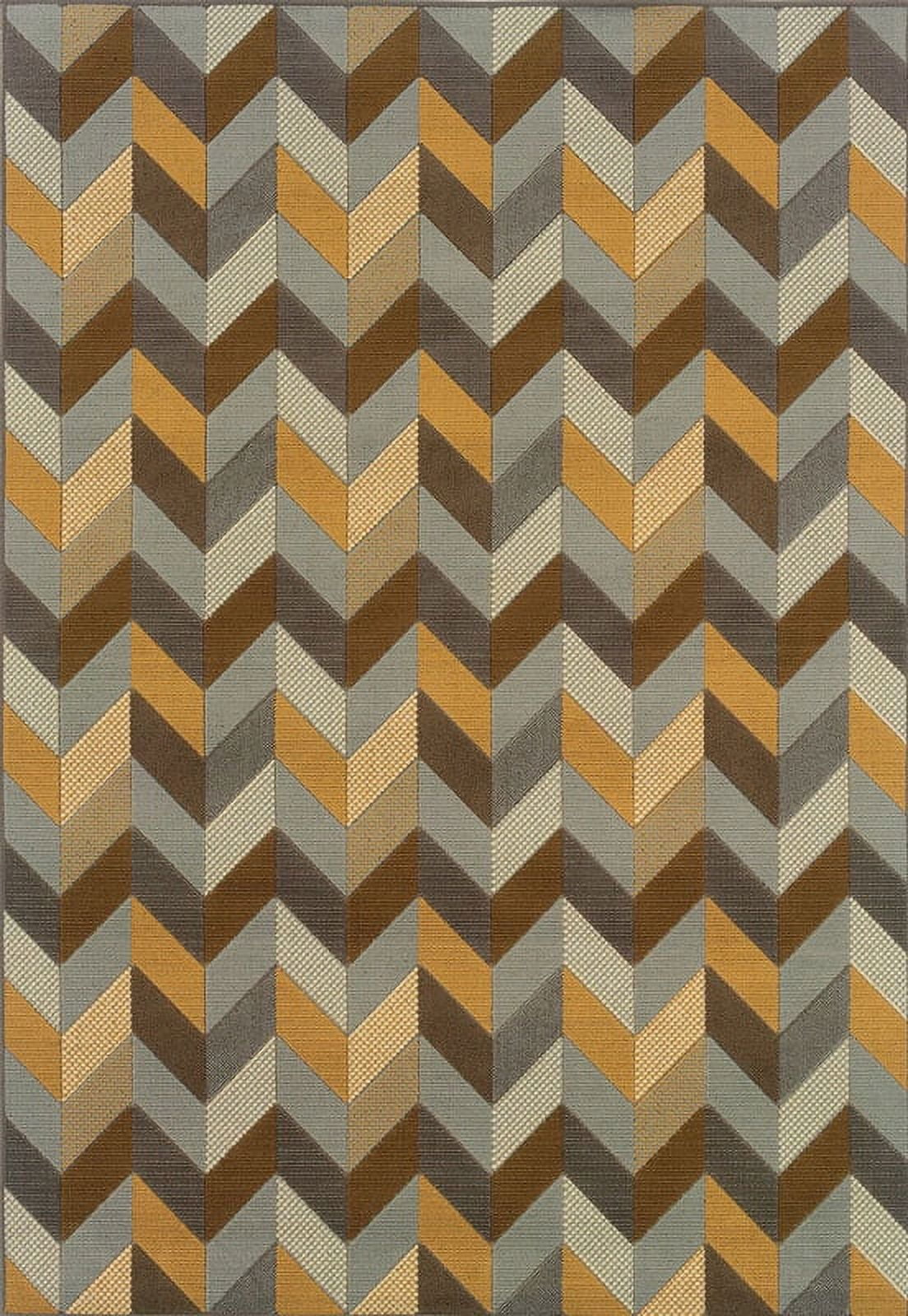 Moretti Thorn Indoor/Outdoor Area Rug 4902X Grey Patio Chevron 8' 6" x ...