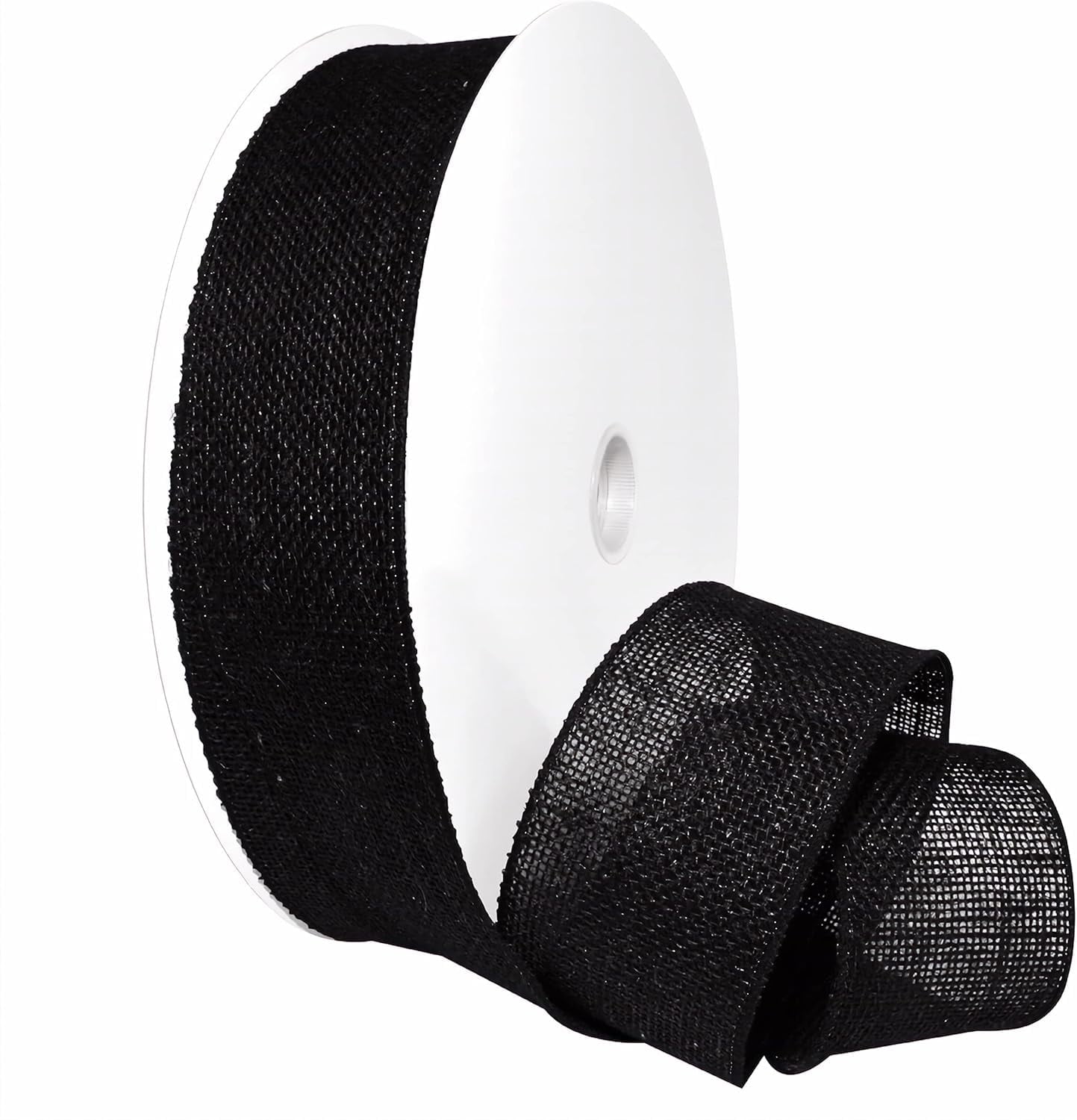 Morex Ribbon Burlap Wired Jute Ribbon, 2.5" x 50 Yd, Black - Walmart.com