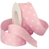 Morex Ribbon, Grosgrain Dot Ribbon, 1-1/2 in x 20 yd, Light Pink with ...