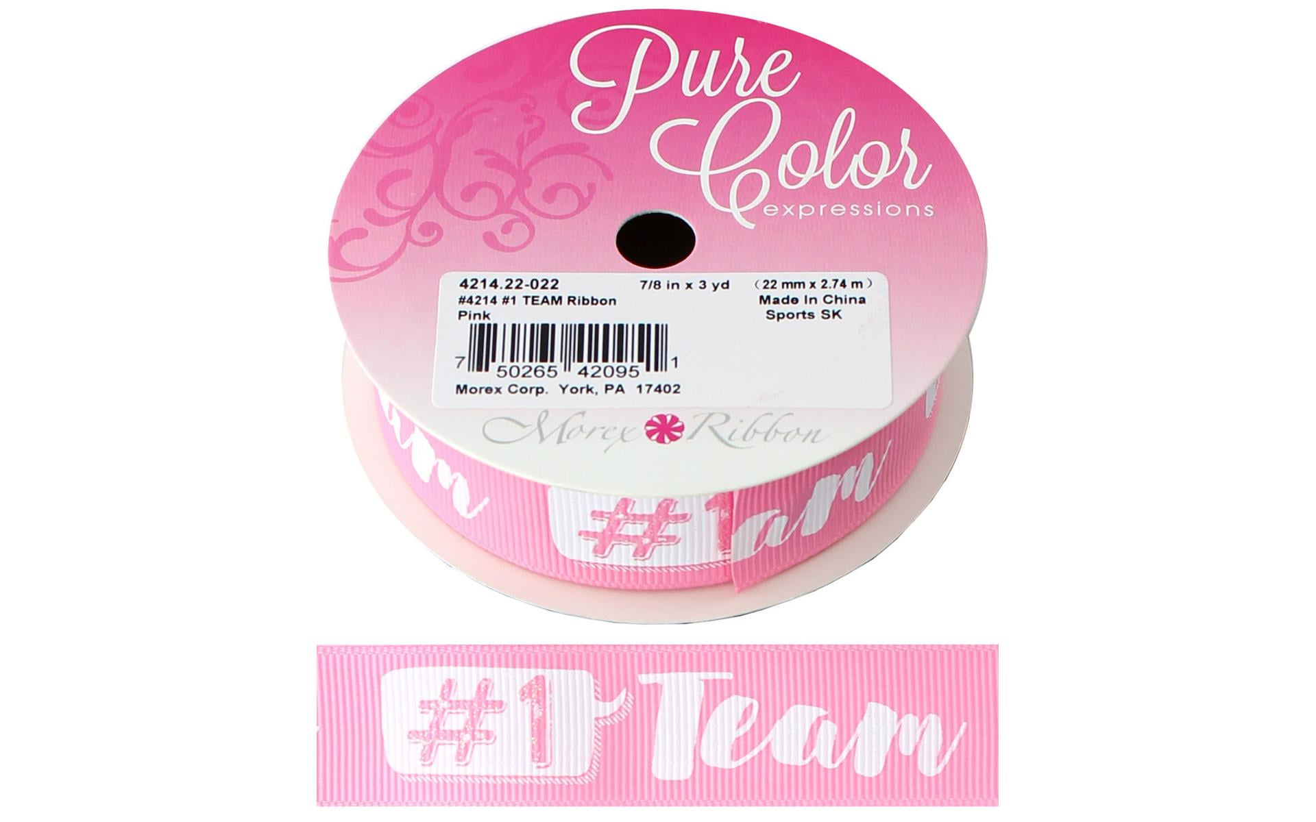 Morex Ribbon Sports #1 Team 7/8"x 3yd Pink - Walmart.com