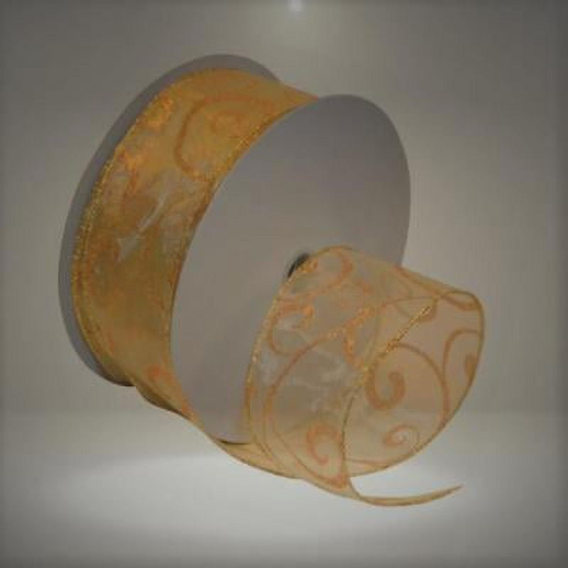 Morex Ribbon Swirl Wired Sheer Glitter Ribbon, 2-1/2-Inch by 50-Yard ...