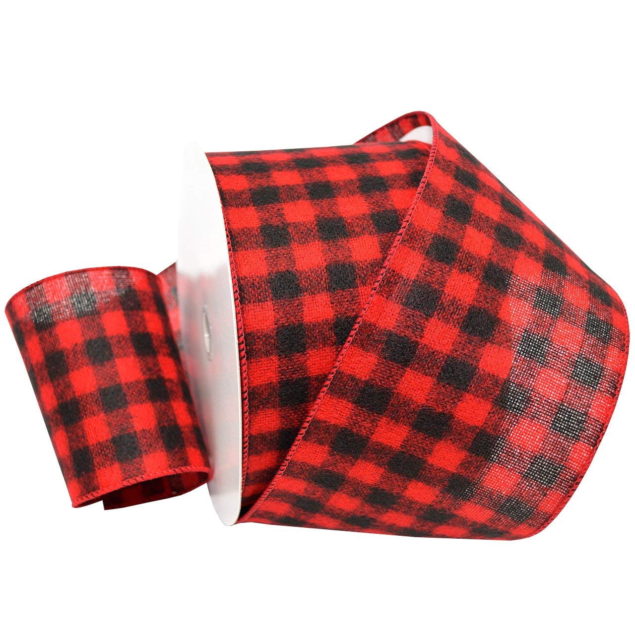 Morex Ribbon Wired Flannel Buffalo Plaid Ribbon, 4 inches by 100 Feet ...