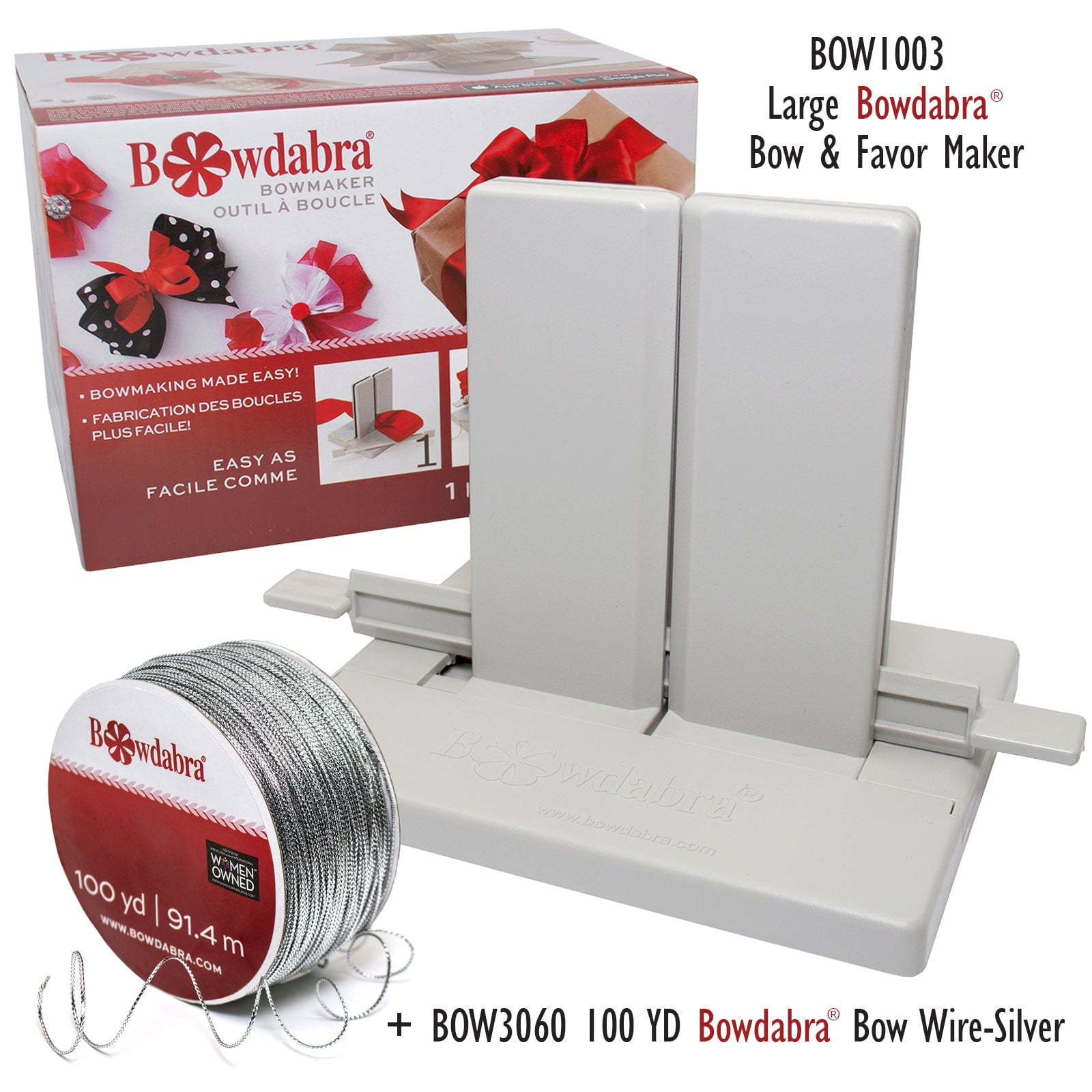 Morex x Bowdabra Combo, Bow & Favor Maker, and 100 yd Silver Wire ...