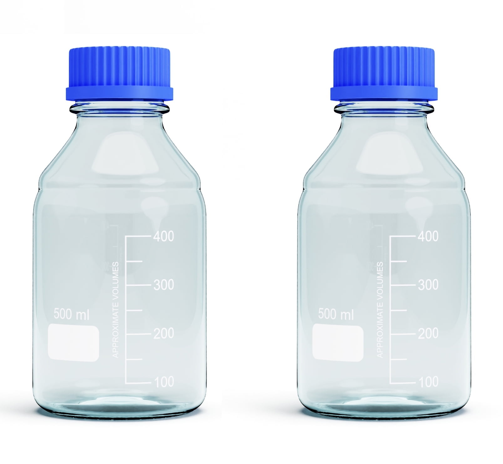 MorexLab Glass Round Media Storage Bottles, 500ml, Borosilicate Glass ...