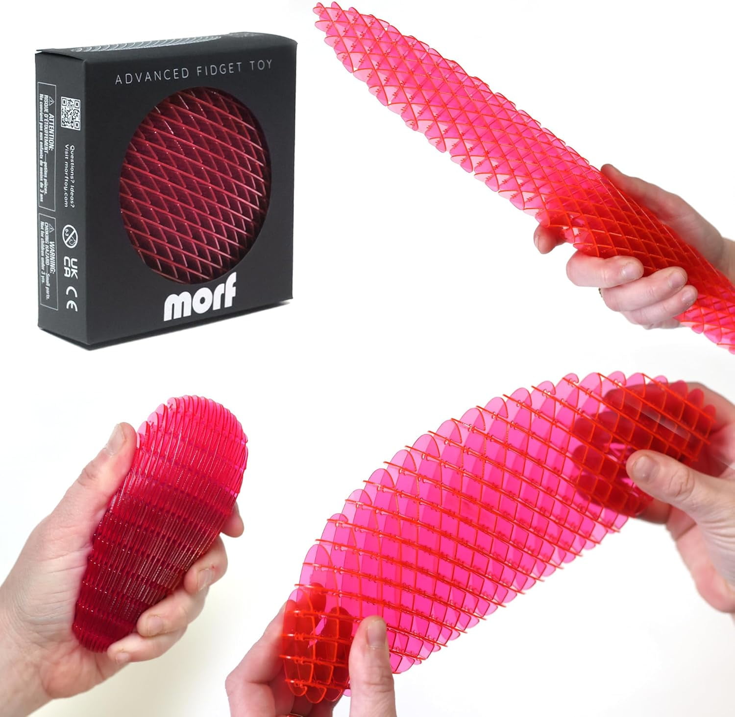 Morf Fidget Worm Toy - Desk Fidgets for Adults - Quiet Worm Fidget Toy ...