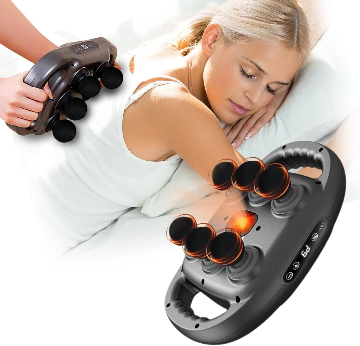 Morfone 6 Head Massage Gun Deep Tissue with LED Screen, 9 Modes & 9 ...